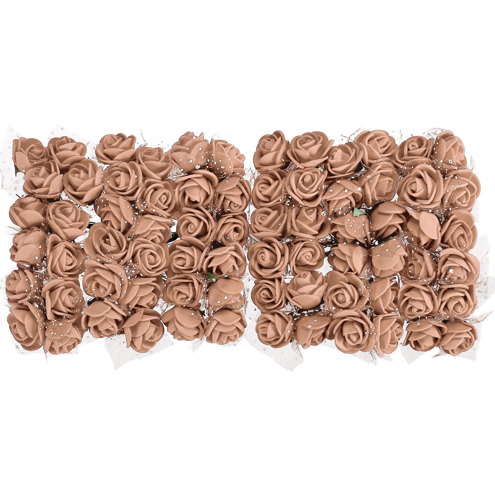 Artificial Rose Flower Heads, Brown Mini Faux Flowers 0.8 Inch-1 Inch ...