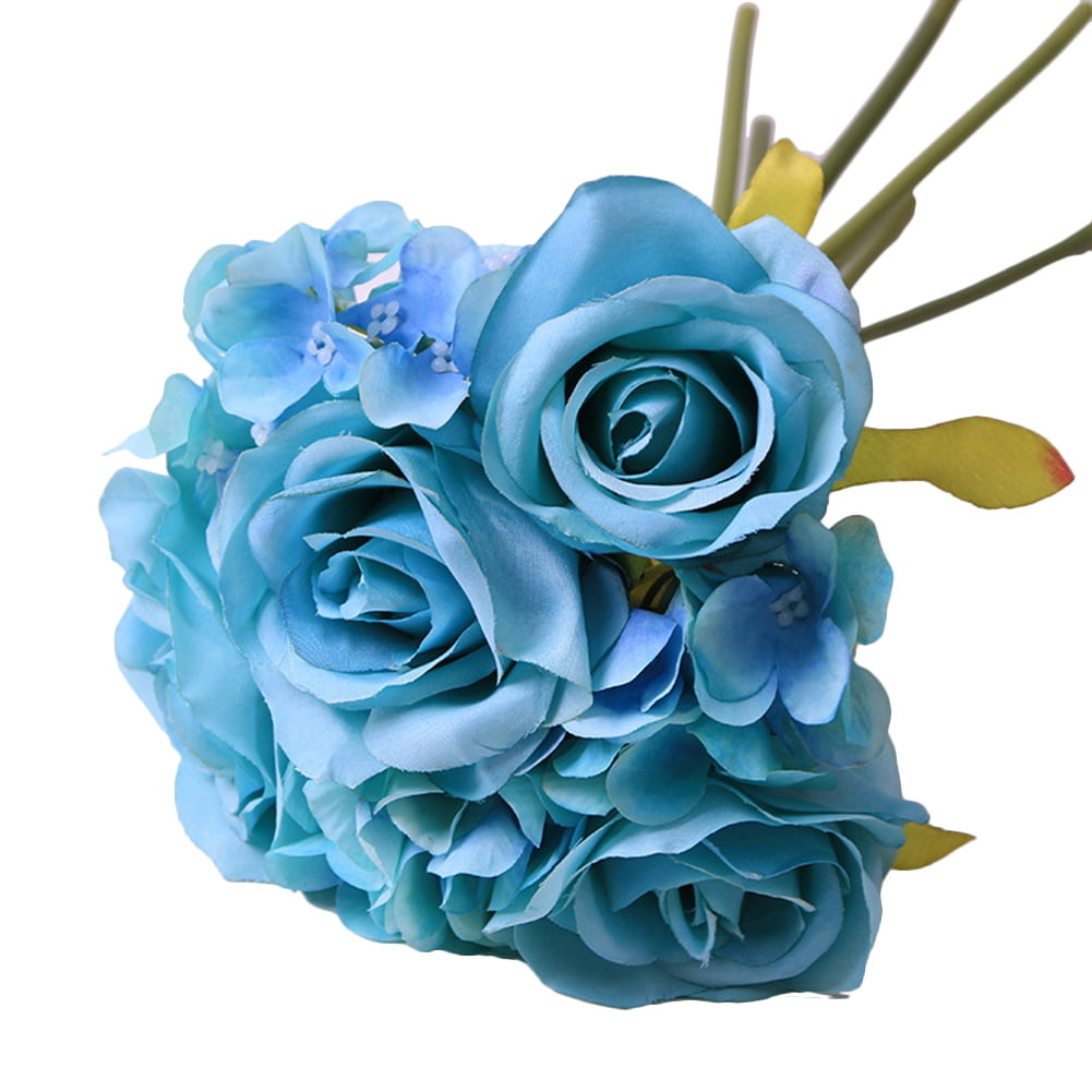 Artificial Rose Flower Bouquet High-Quality Decoration Blue - Walmart.com