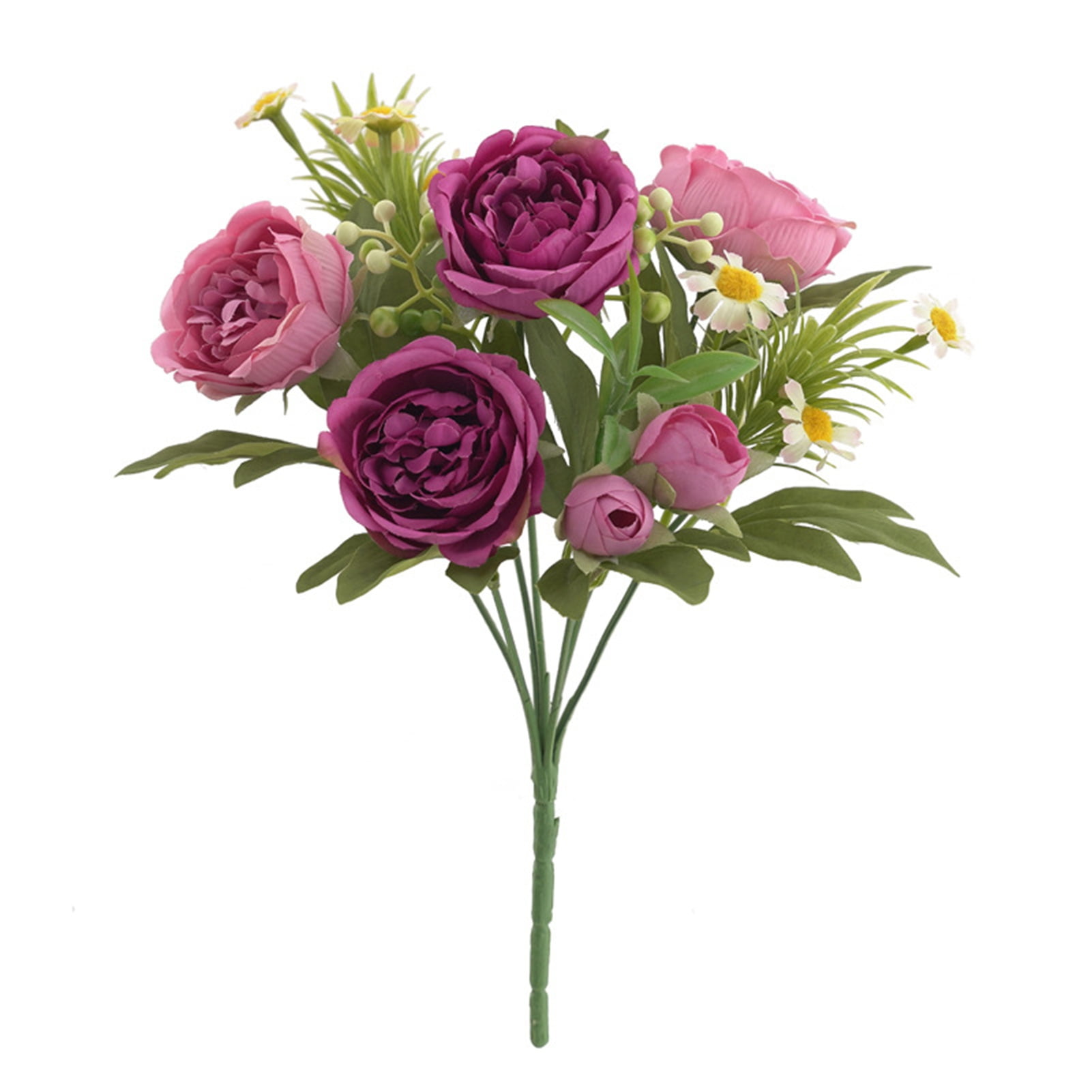 Artificial Rose Flower Artificial Rose with Stem Realistic 7 Heads Non ...