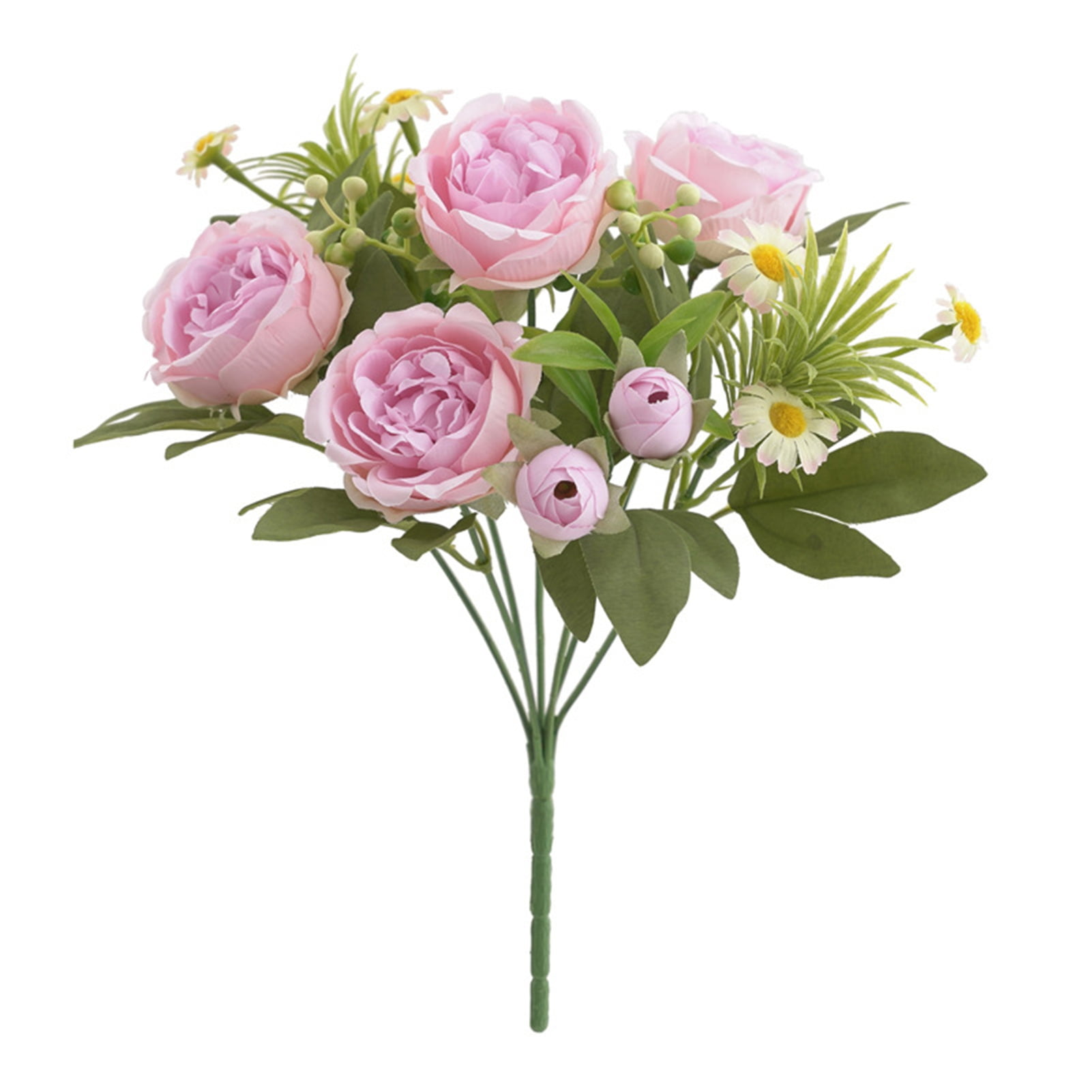 Artificial Rose Flower Artificial Rose with Stem Realistic 7 Heads Non ...