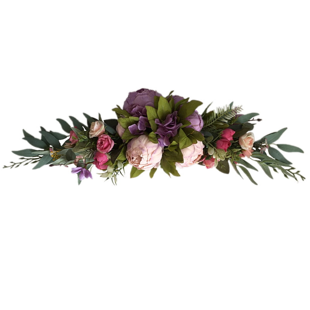 Artificial Rose Flower Swag, 24 Inch Decorative Swag with Fake Roses ...