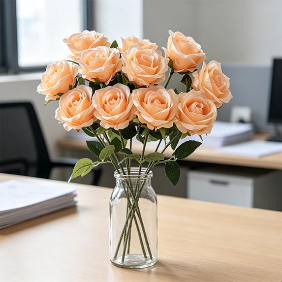 Artificial Rose Flowers Faux Silk Roses Flower Wall Decor Floral ...
