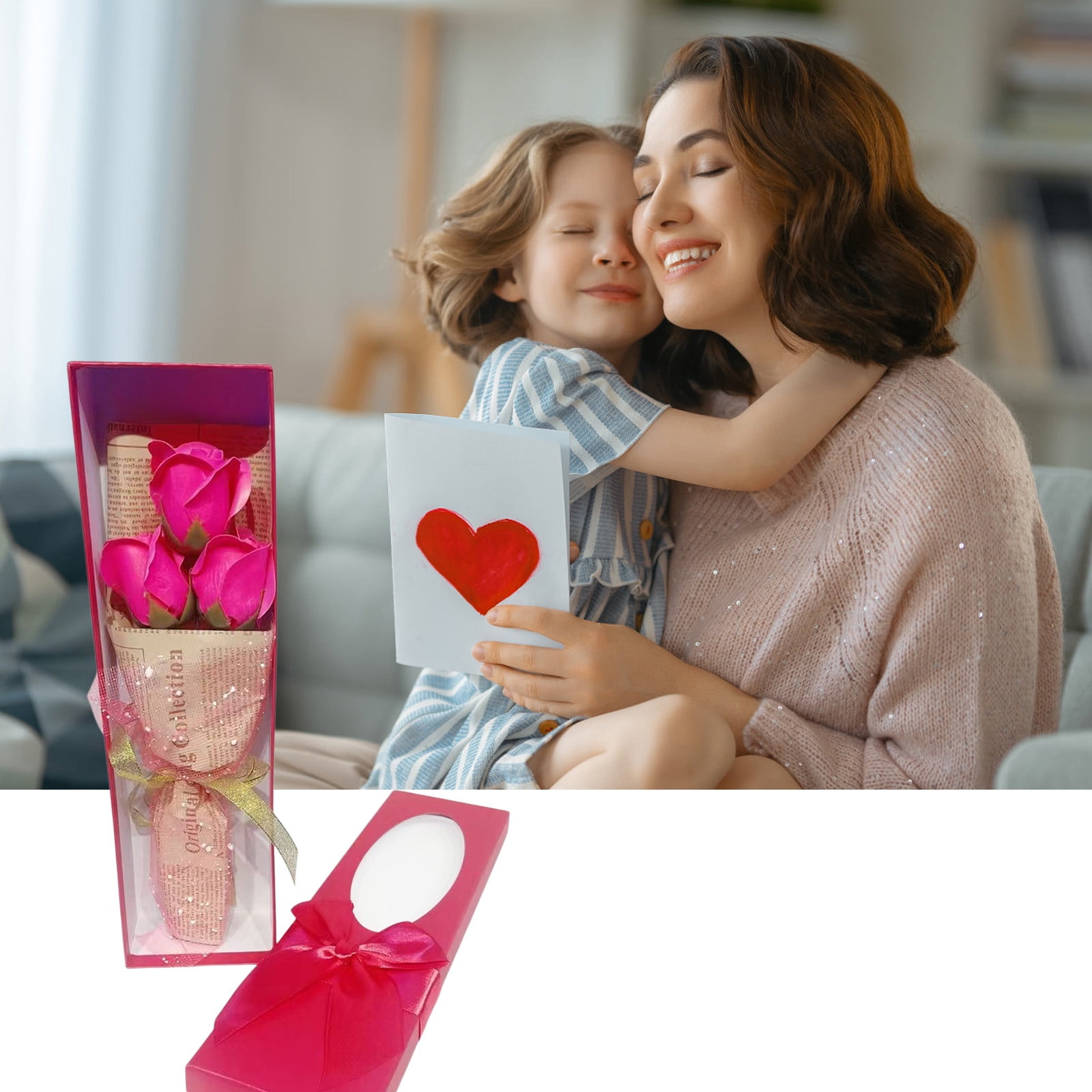 Artificial Rose Flowers Foam Roses with Stems Rose Bouquets in Box ...