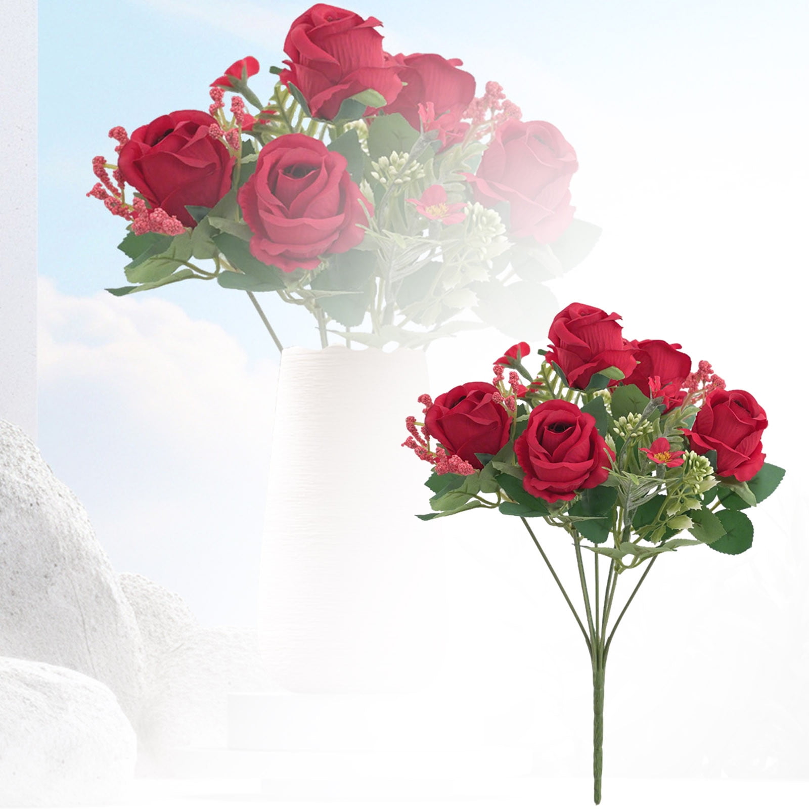 Artificial Rose Flowers - Realistic Silk Rose Bouquets for Wedding ...