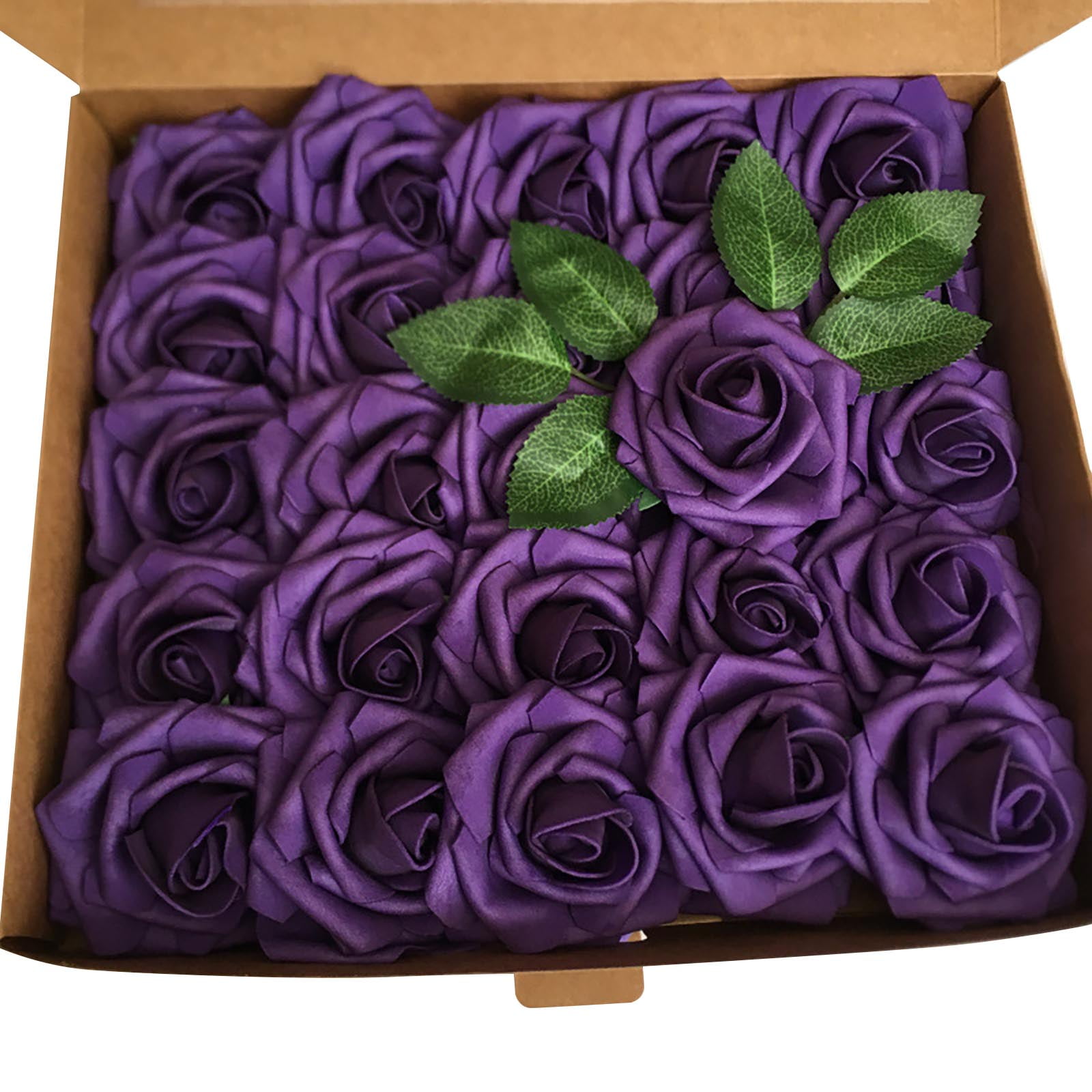 Artificial Rose Flowers - Realistic Silk-Touch Plastic, Vibrant Red ...