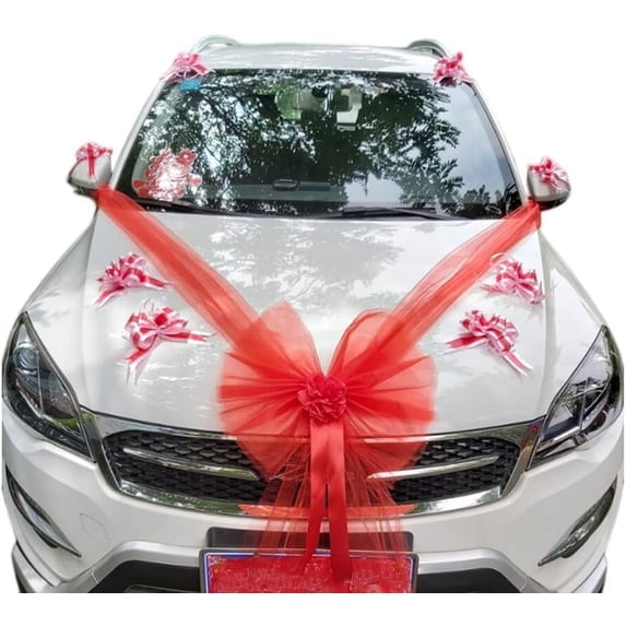 Artificial Rose Flowers Ribbon Wedding Car Decoration - Floral Photo ...