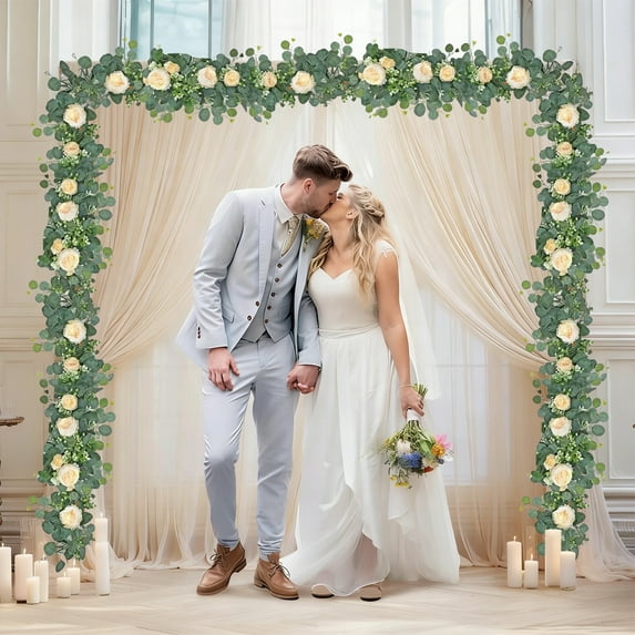 Artificial Rose Garland 6FT | Romantic Wedding & Party Decor | Lush ...