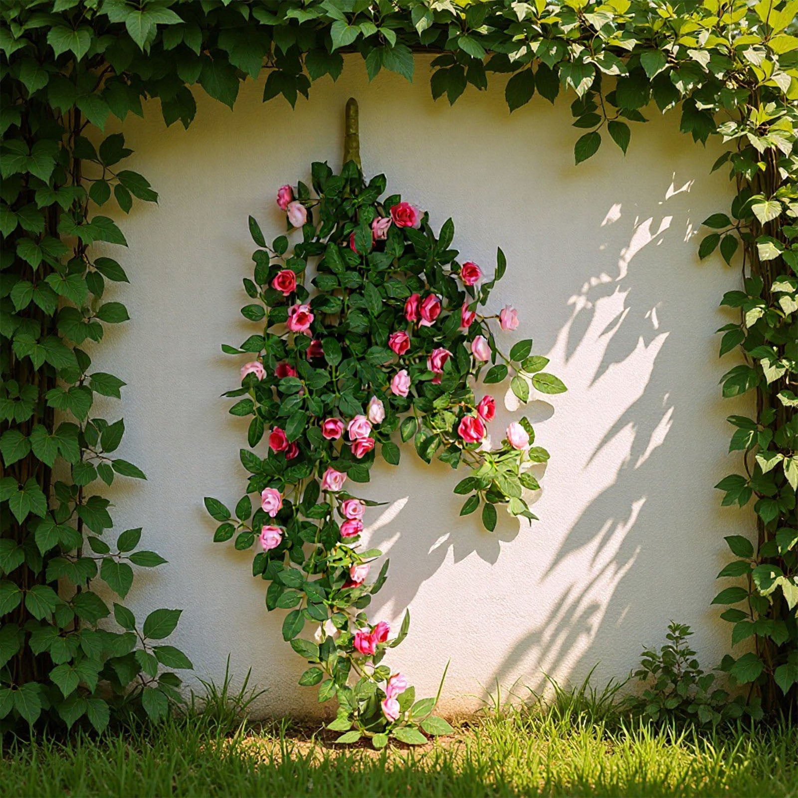 Artificial Rose & Green Vine Wall Decor - Lifelike Floral Vines Hanging ...