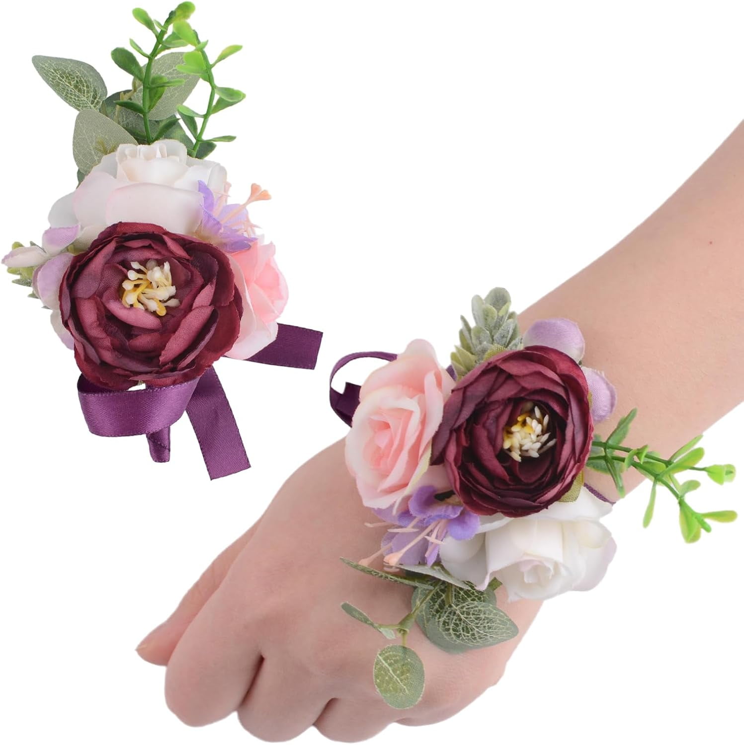 Artificial Rose Hand Flower, Groom Groomsman Boutonniere, Wedding Wrist ...