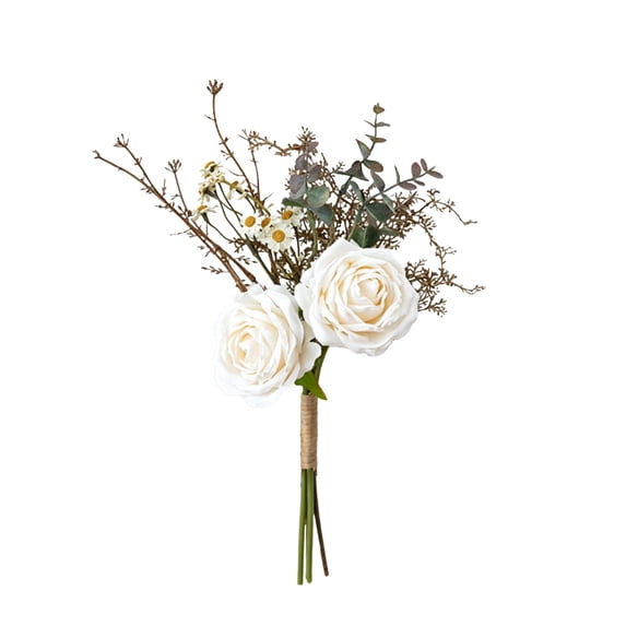 Artificial Rose Handtied Bouquet Faux Flower Arrangement Dried Branch ...