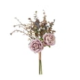 Artificial Rose Handtied Bouquet with Dried Branches, Boho Faux Flower ...