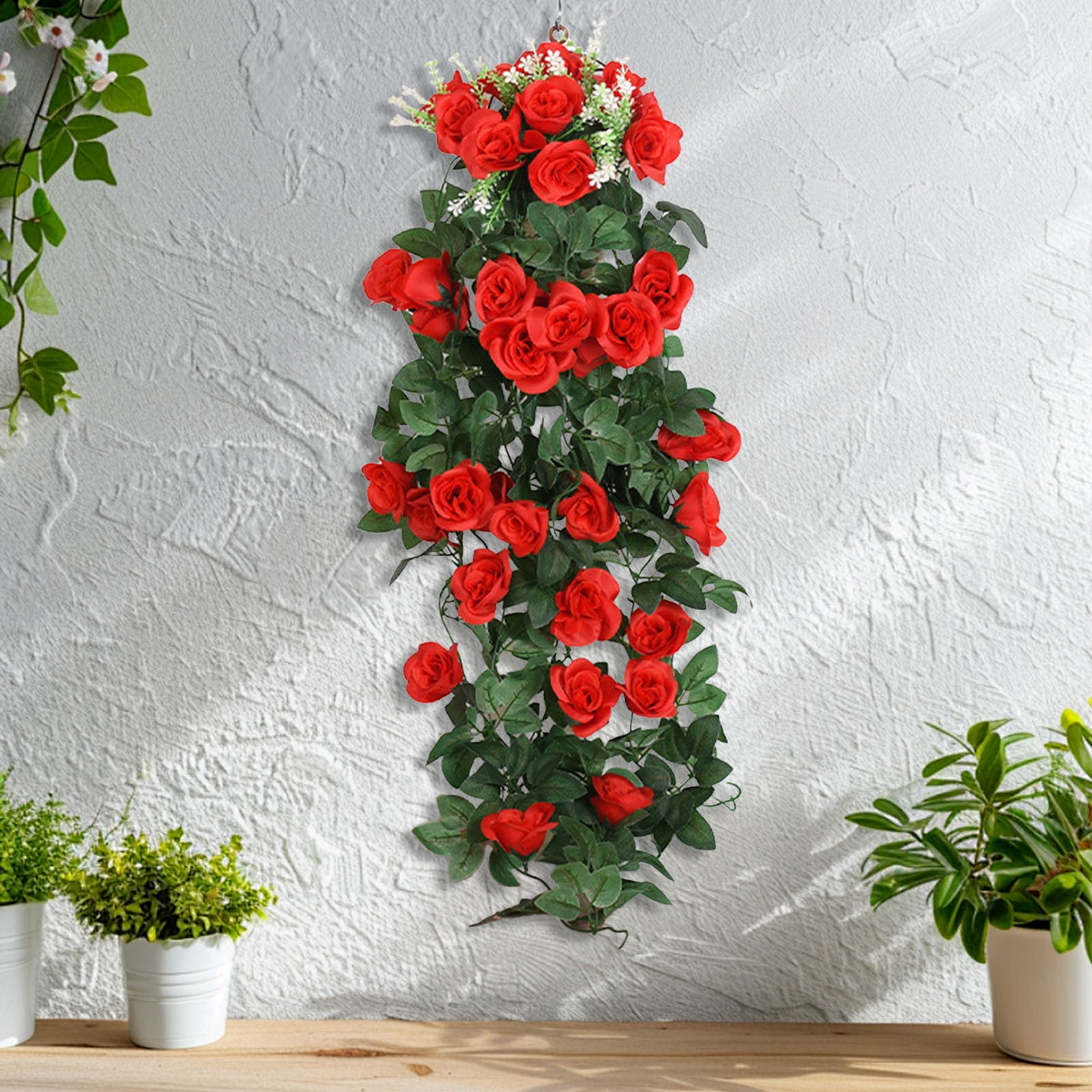 Artificial Rose Hanging Decor, Faux Rose Flowers, Easy Install, Modern ...