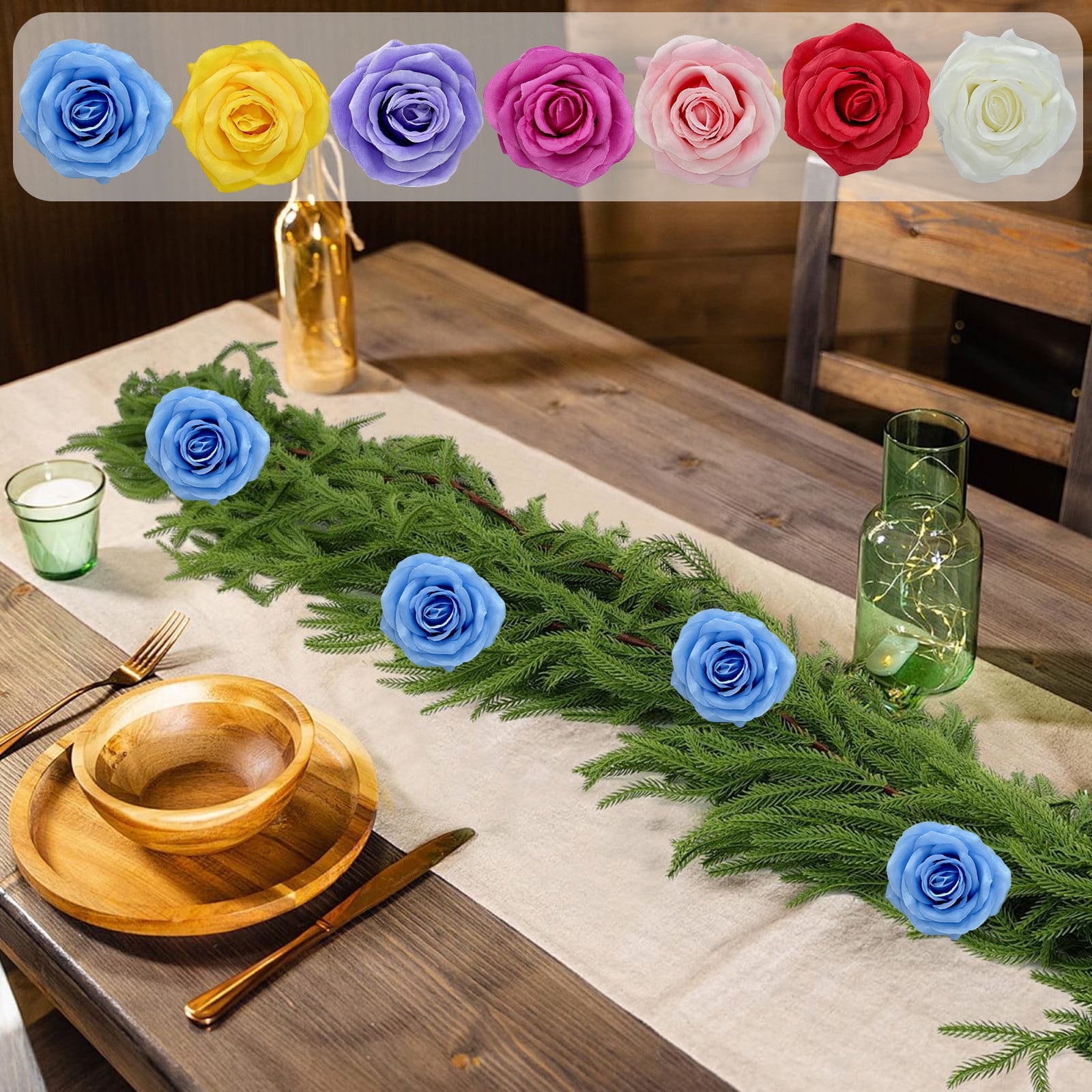 Artificial Rose Heads | Multi Colored Silk Flowers 9cm | Realistic ...