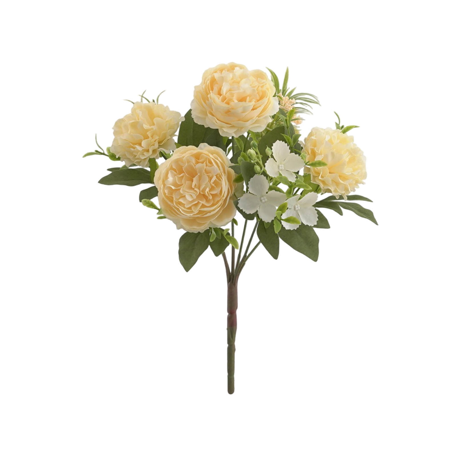 Artificial Rose Peony Bouquet | 6-Head Silk Flowers | 32cm Tall | Peony ...