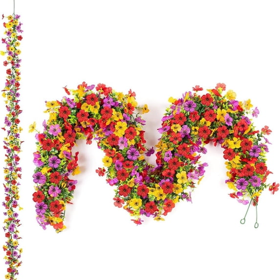 Artificial Rose Silk Flower Wall Hanging - 70.8in Decorative Vine for ...