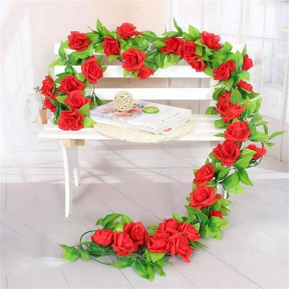 Artificial Rose Vine Artificial Flower Flower 9 Heads Vine Indoor ...