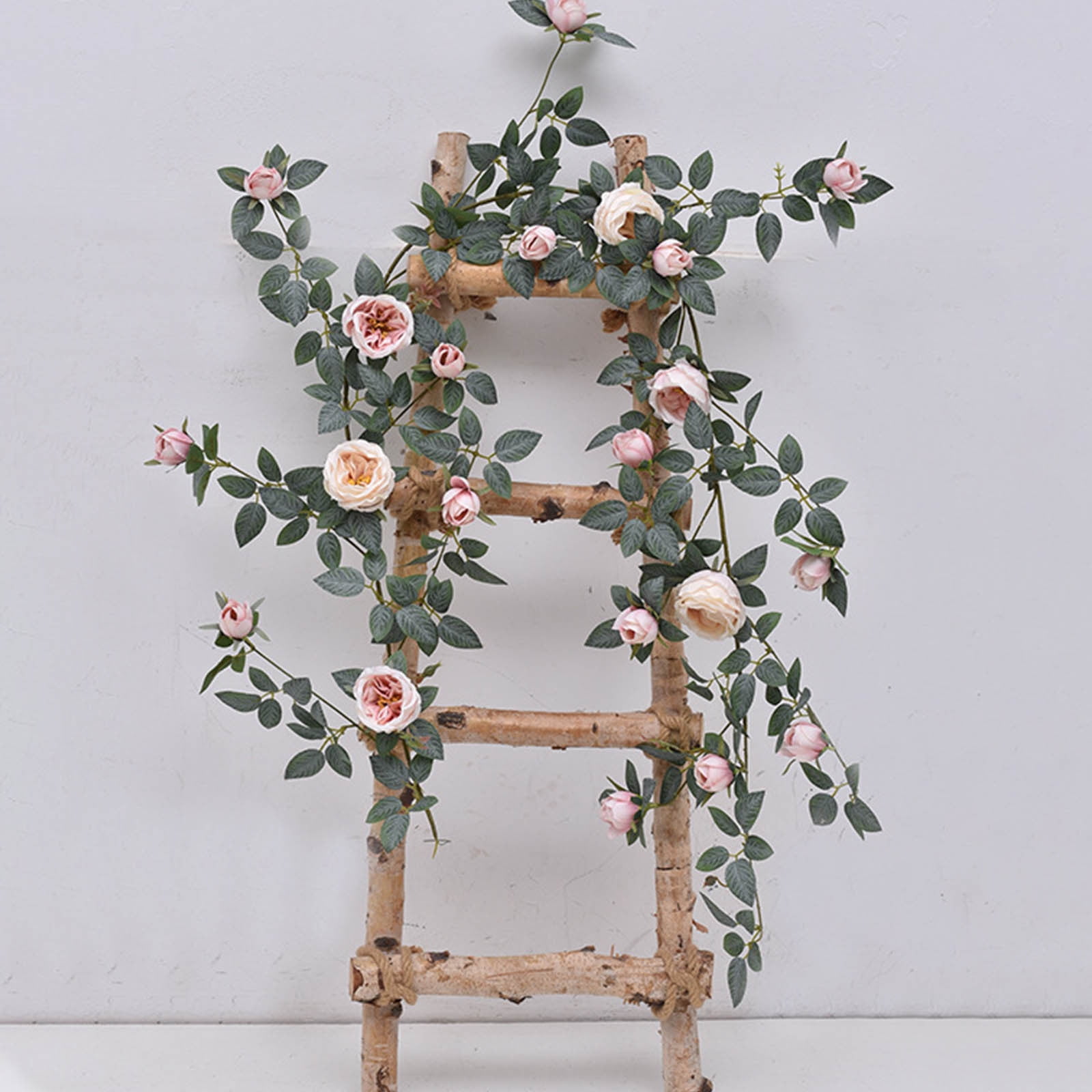 Artificial Rose Vine Ceiling Decor - Faux Rattan Pipe Cover with Silk ...