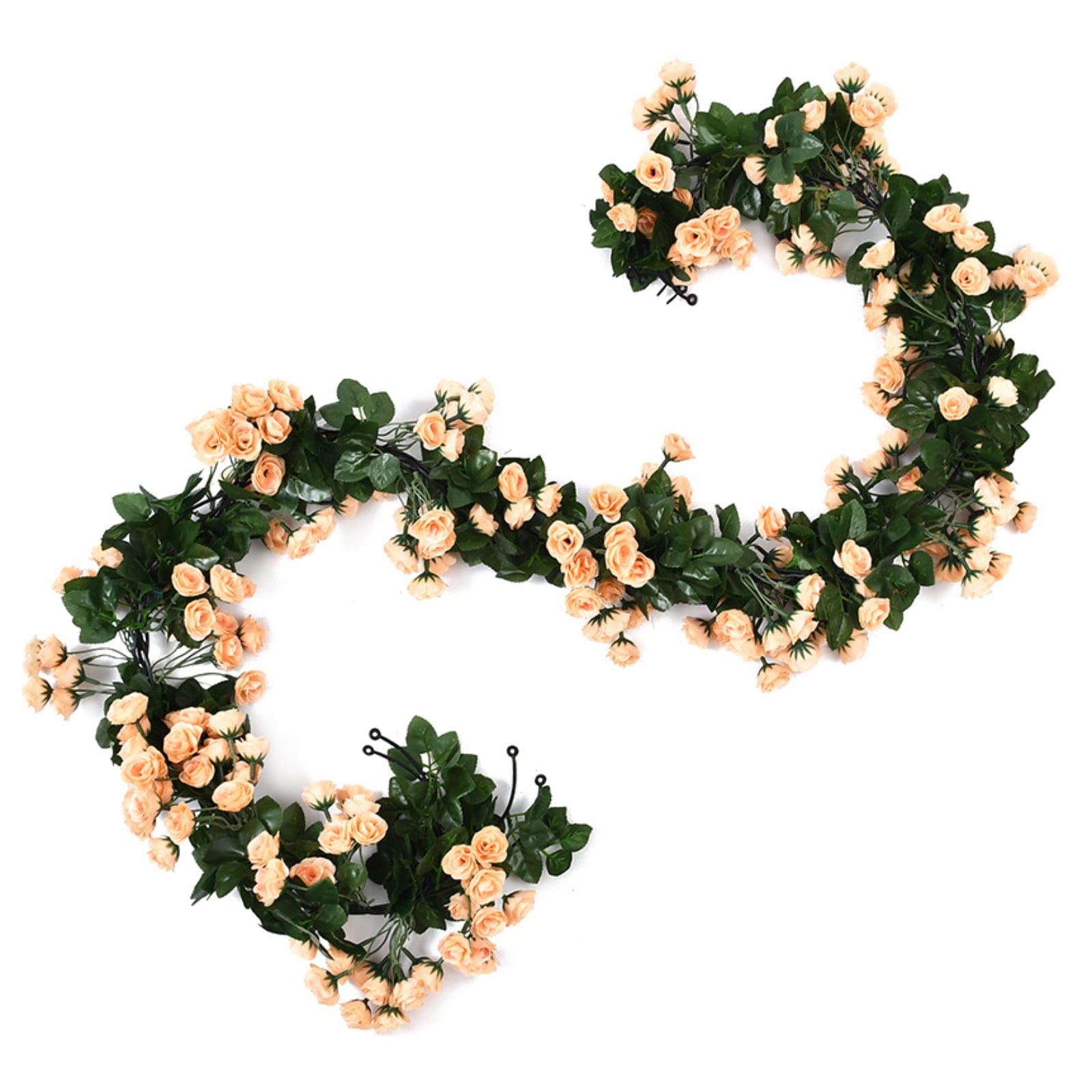 Artificial Rose Vine Flowers with Green Leaves-Hanging Fake Roses Vine ...