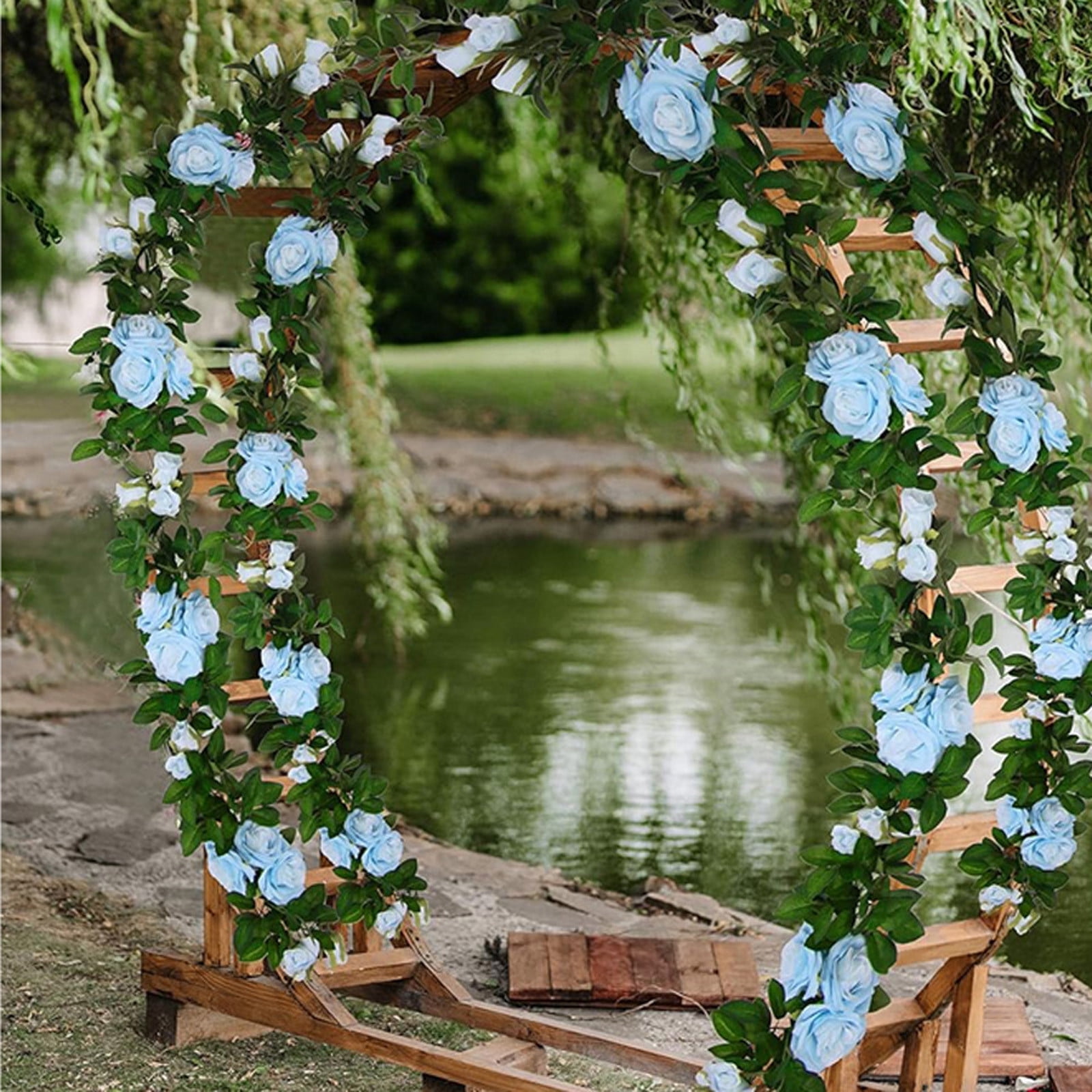 Artificial Rose Vine Garland | 78.74in Simulation Flower with Green ...