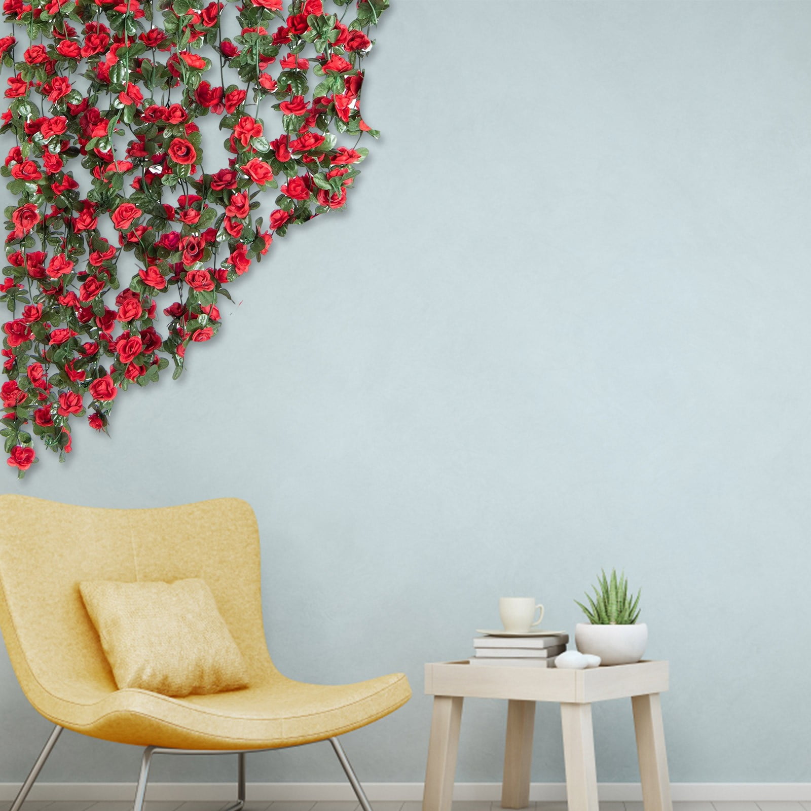 Artificial Rose Vine Hanging Flowers For Home Decor Indoor Outdoor Porch Wedding Balcony ...