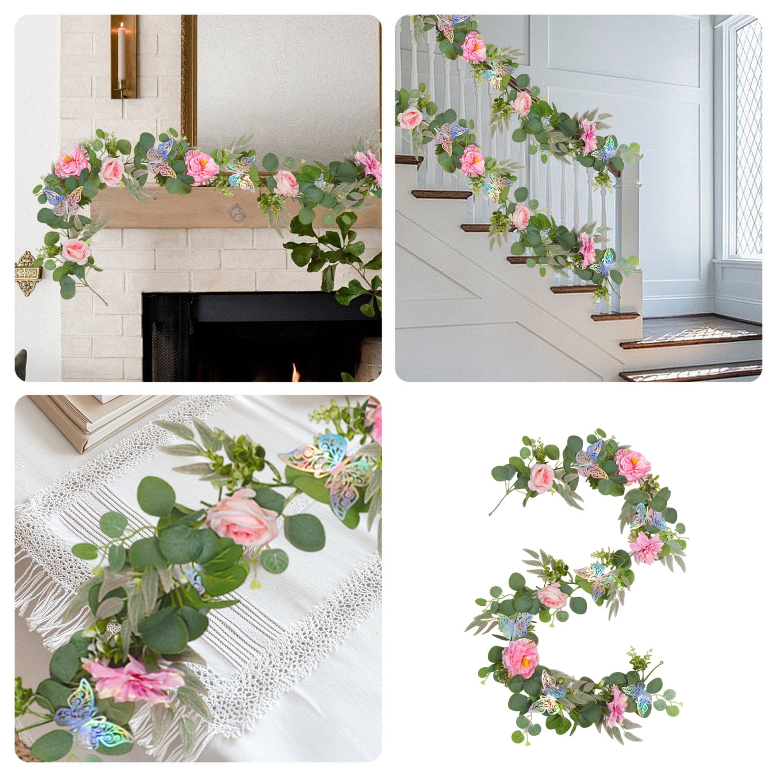 Artificial Rose Vine Rattan Garland | Simulation Floral Decorative Vine | Realistic Multicolor ...
