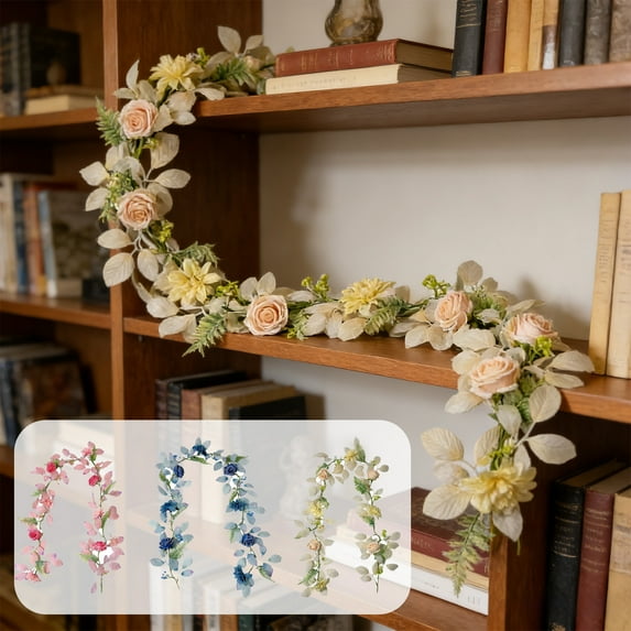 Artificial Rose Vines 175cm Silk Fabric & Durable Plastic-Core Wall ...