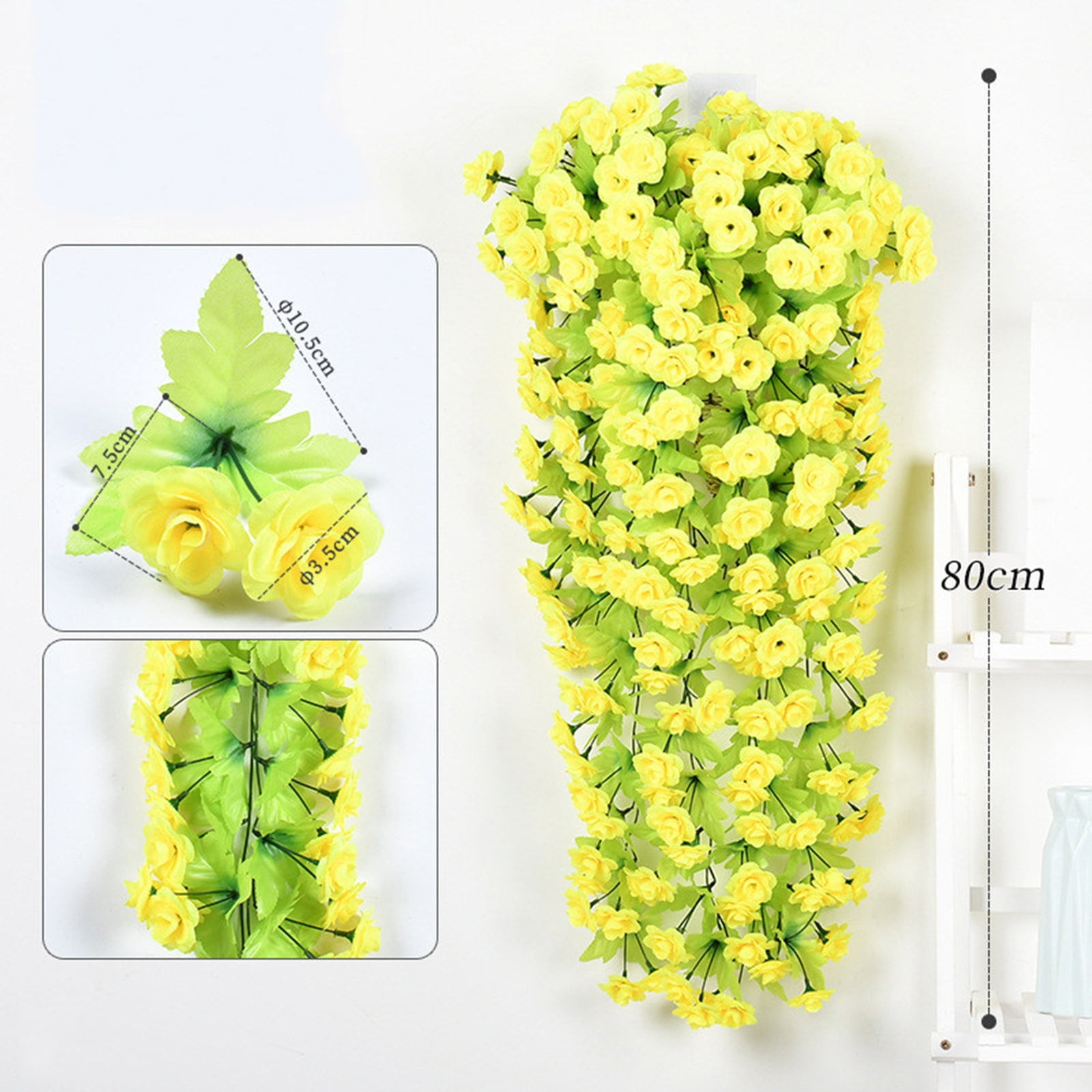 Artificial Rose Wall Hanging Arrangement | 80cm Artificial Flower Vine ...
