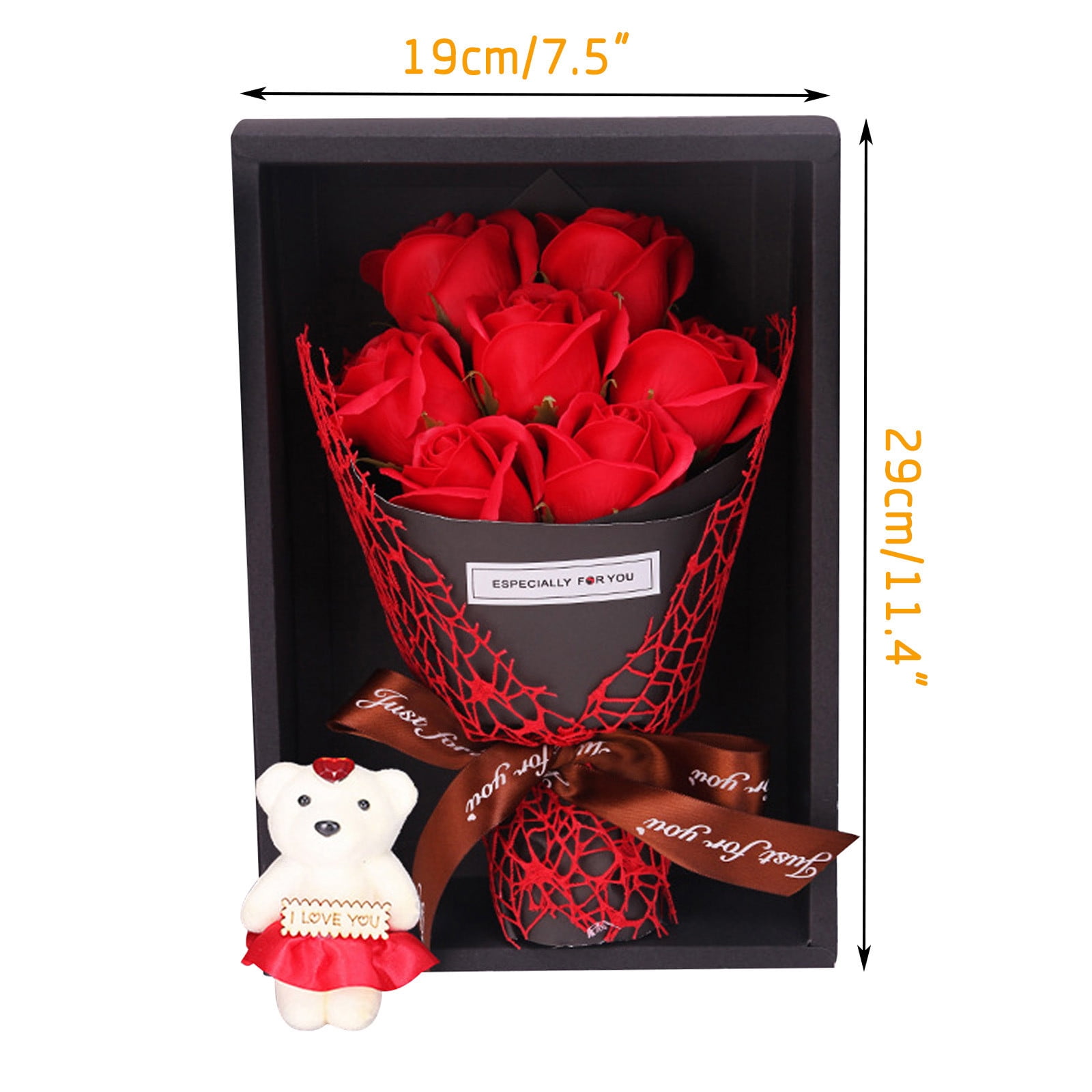 Artificial Rose Wedding Bouquet - Realistic Fake Flower Bridal Bouquet ...
