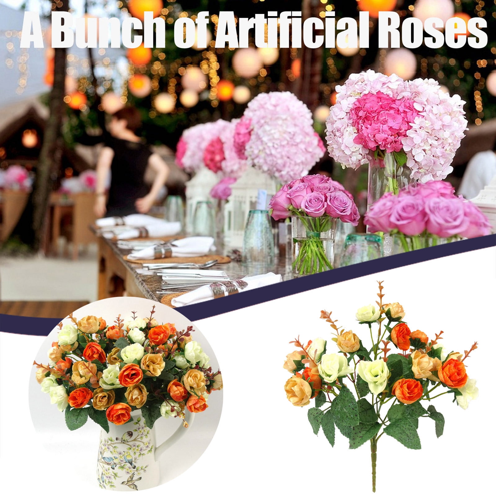 Artificial Rose home Bouquet home decor Consisting 7 Branches home ...