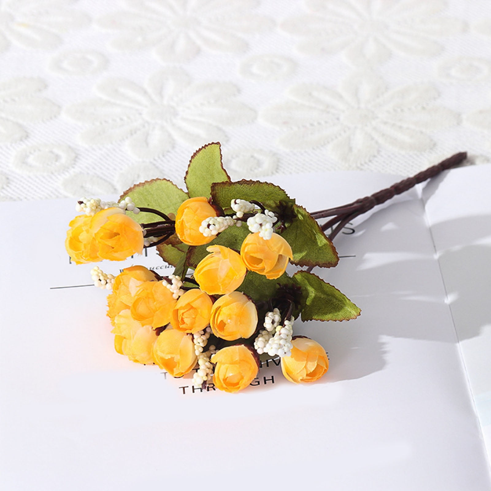 Artificial Rose with 15 Heads - Realistic Colorful Fake Flowers for ...