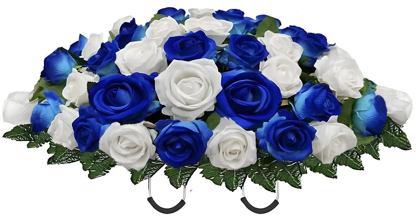 Artificial Roses Cemetery Flowers Outdoor Grave Decorations Saddle ...