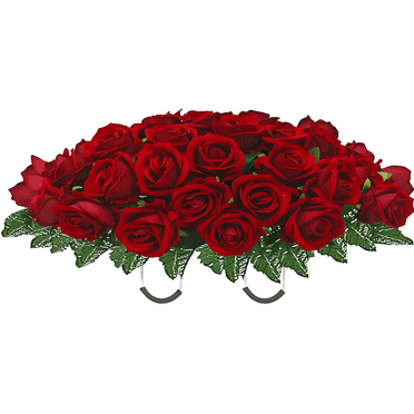 Artificial Cemetery Flowers – Realistic Vibrant Roses, Outdoor Grave ...