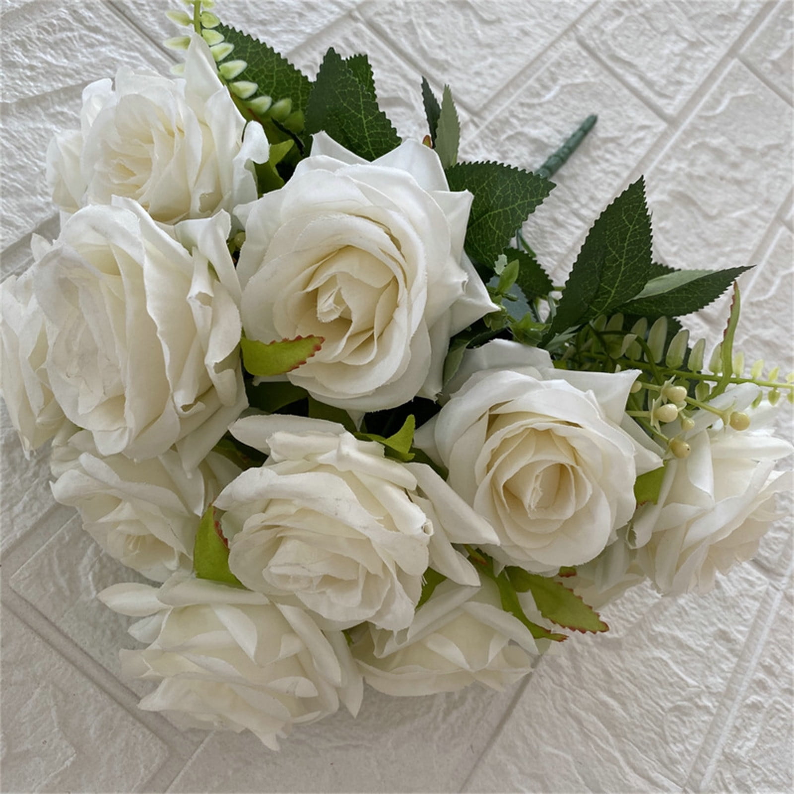 Artificial Roses Flowers 12 Pcs Silk Roses Bouquet with Stem Realistic ...