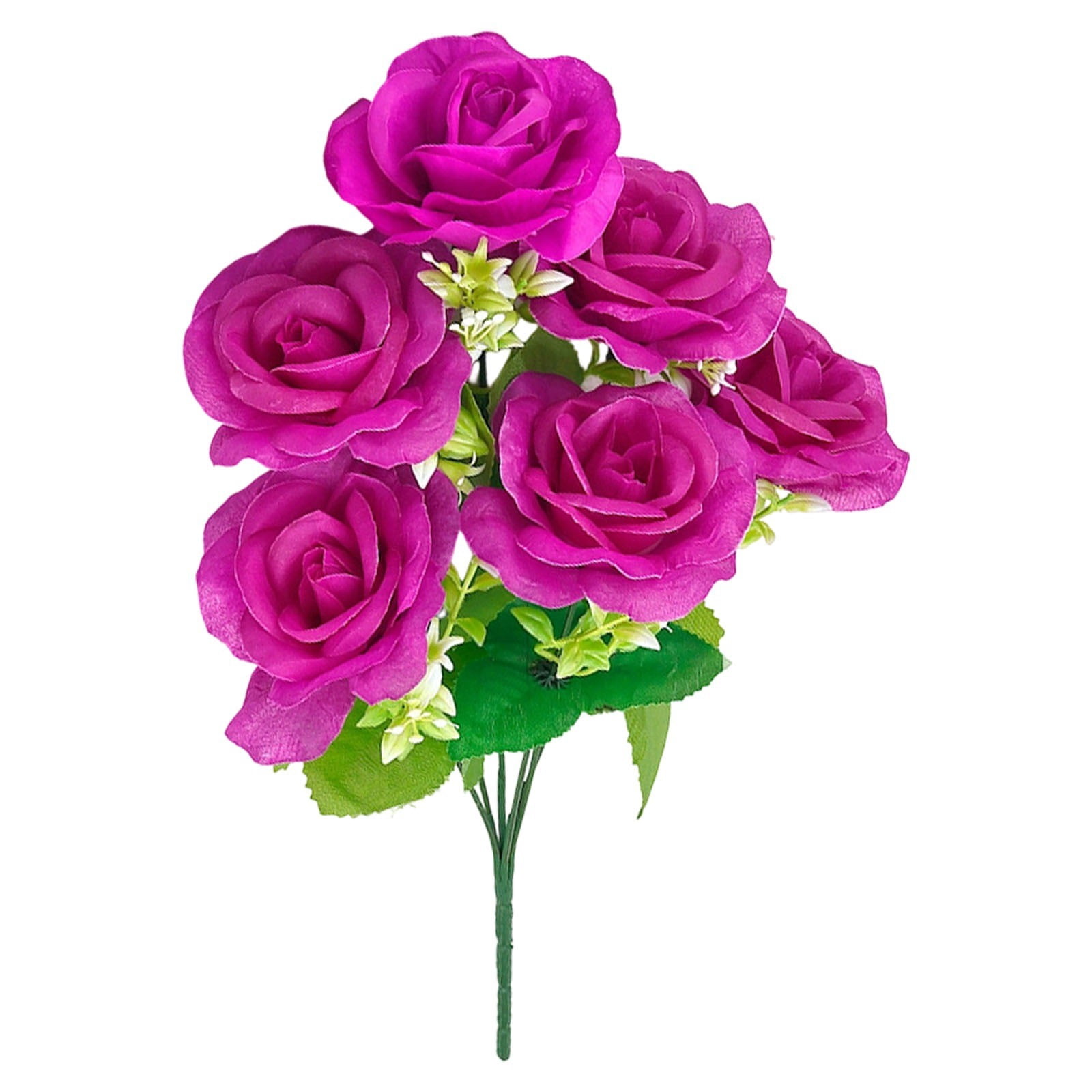Artificial Roses Flowers 6 Heads Arrangement Silk Bouquet Glorious ...