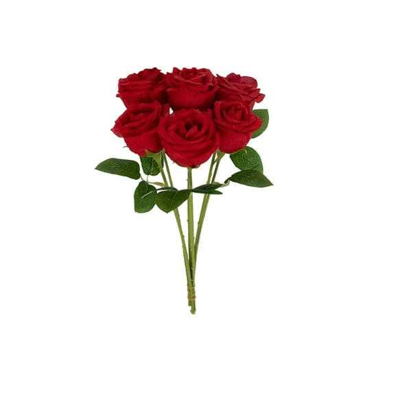 Artificial Roses (Silk Flowers, 6 Stems) A. Deep Red, Roses Artificial ...
