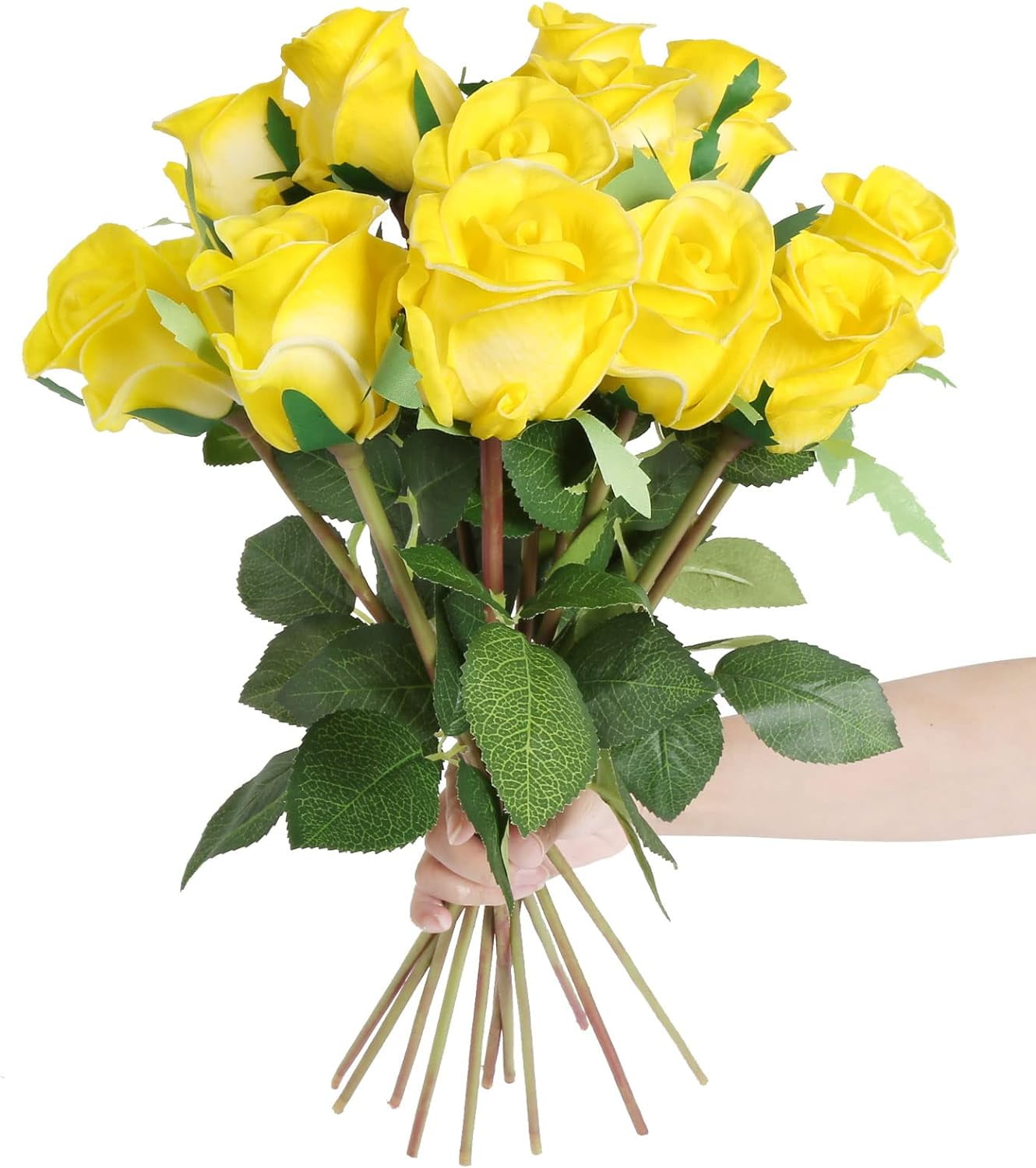 Artificial Roses Yellow Flowers Real Touch Roses Yellow Fake Flowers ...