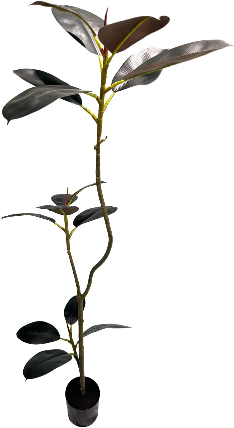 Artificial Rubber Tree 4.6ft Tall Fake Plants for Indoor, Fake Trees ...
