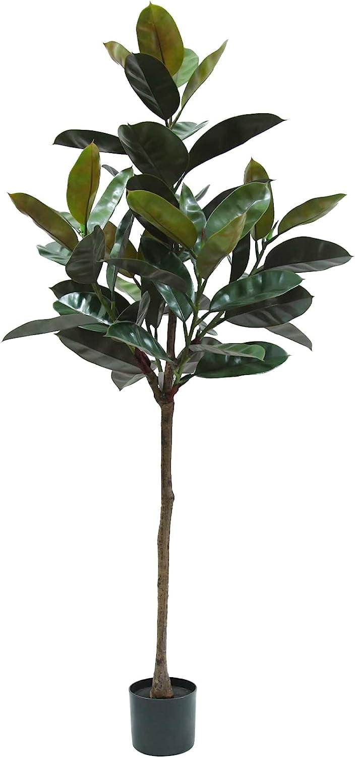 Artificial Rubber Tree 5FT Tall Fake Rubber Plant Faux Floor Plants ...