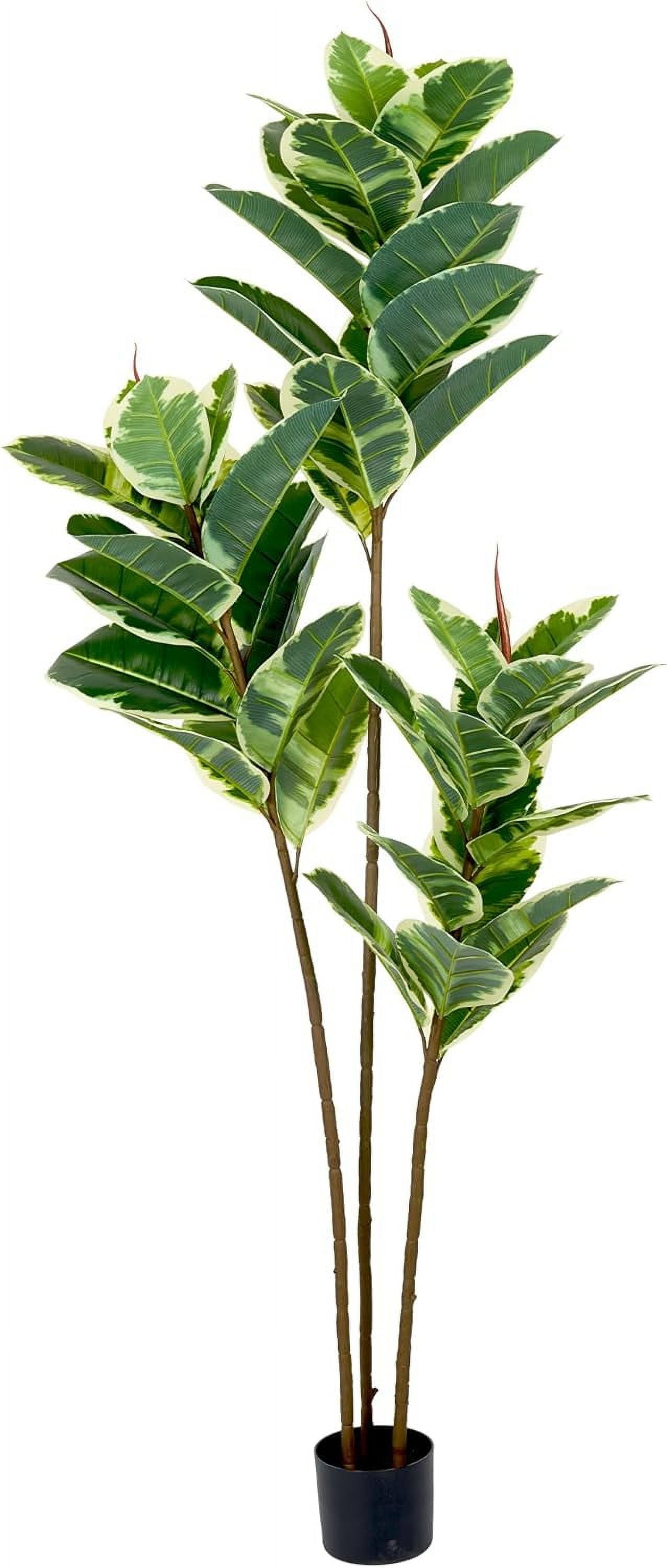 Artificial Rubber Tree 6FT, Tall Fake Ficus Tree, Artificial Floor ...
