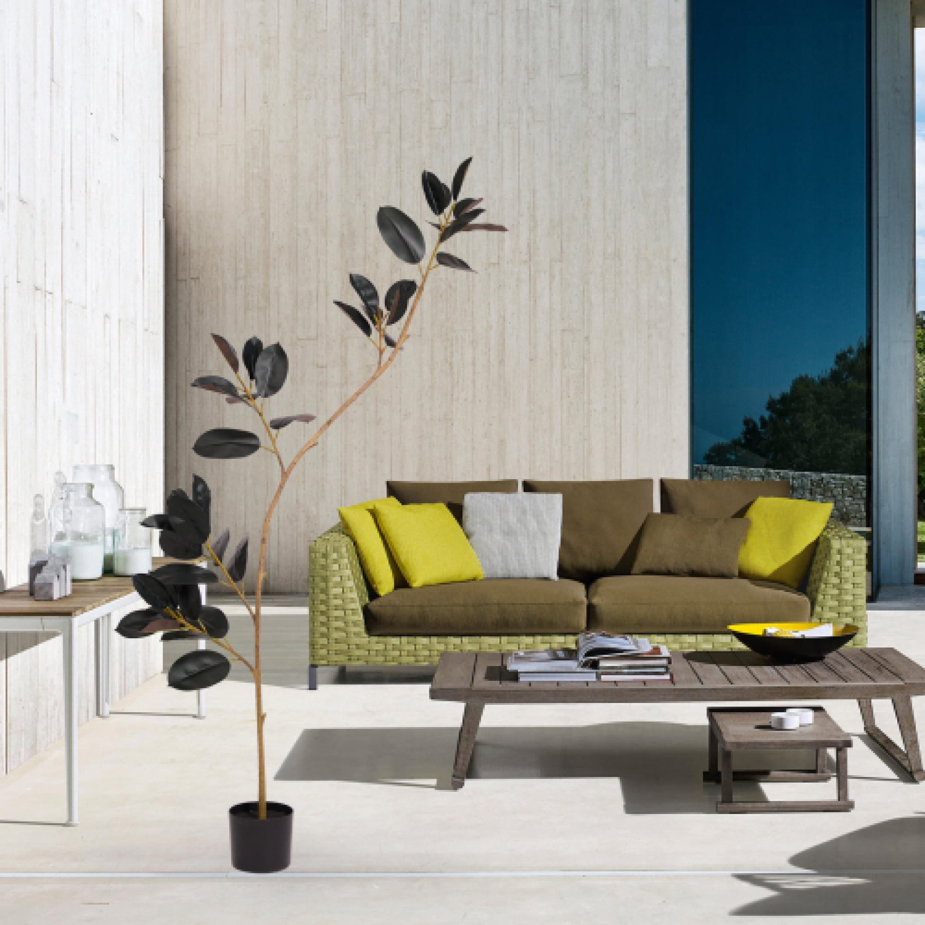 Artificial Rubber Tree Faux Plants Indoor Faux Floor Artificial Trees ...