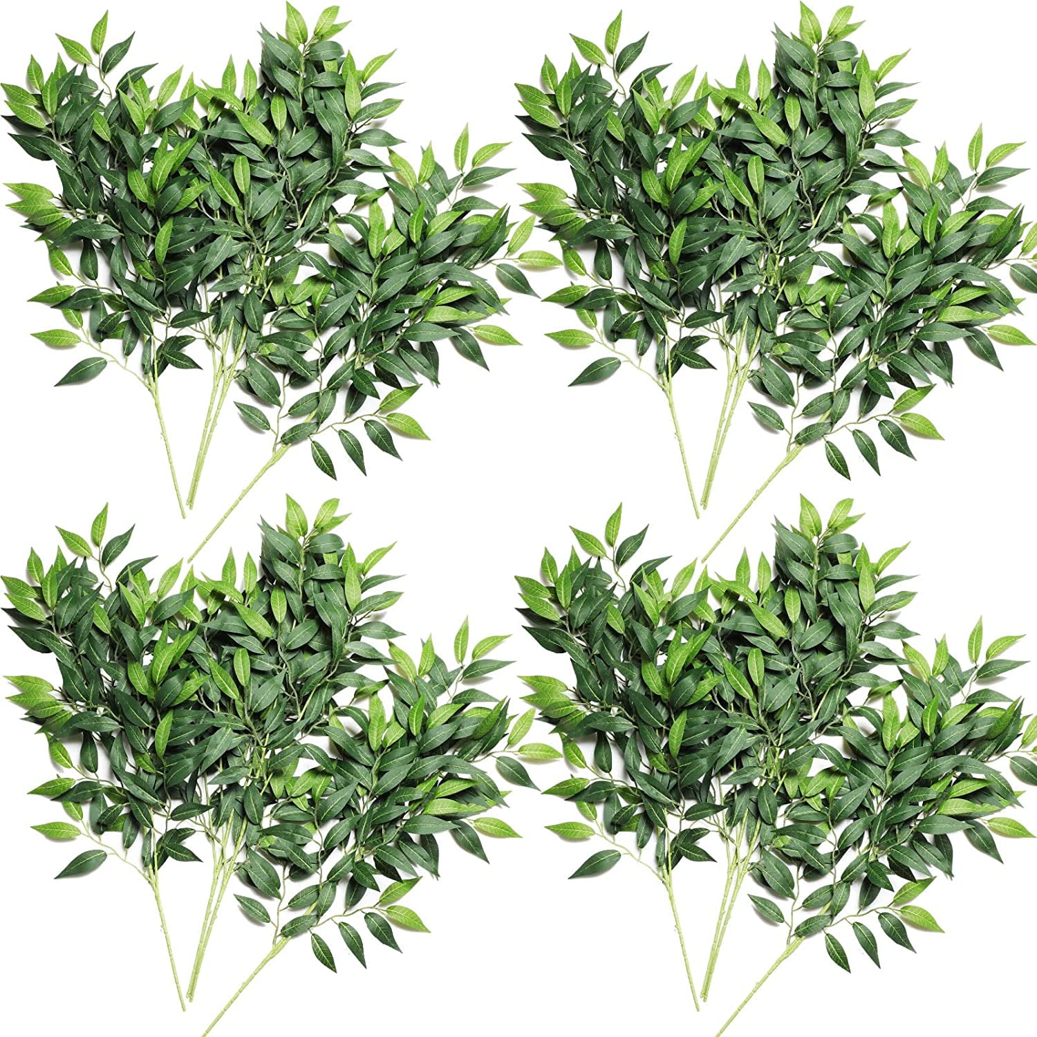 Artificial Ruscus Greenery 27.5" Fake Plants Faux Leaf Floral Hanging ...