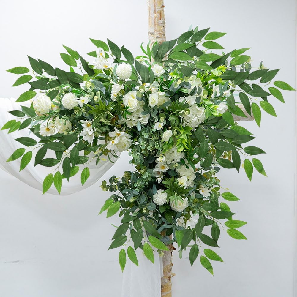 Artificial Ruscus Greenery Stems 20-Pack, Faux Leaf Branches for ...