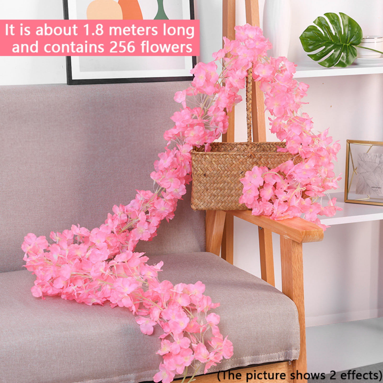 Artificial Sakura Flowers Vine Wedding Garden Rose Home Christmas Wall ...