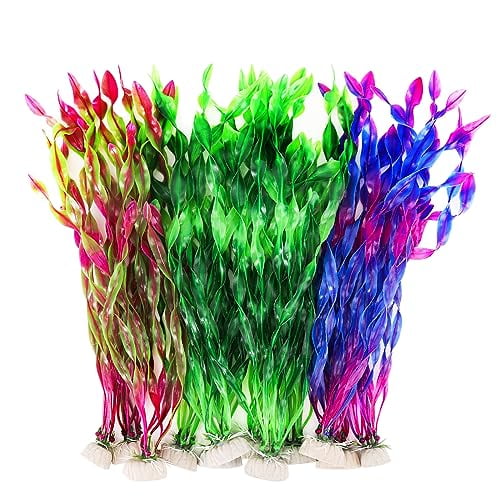 Artificial Seaweed 12in Plants Aquarium Decorations Soft Seaweed Leaves ...