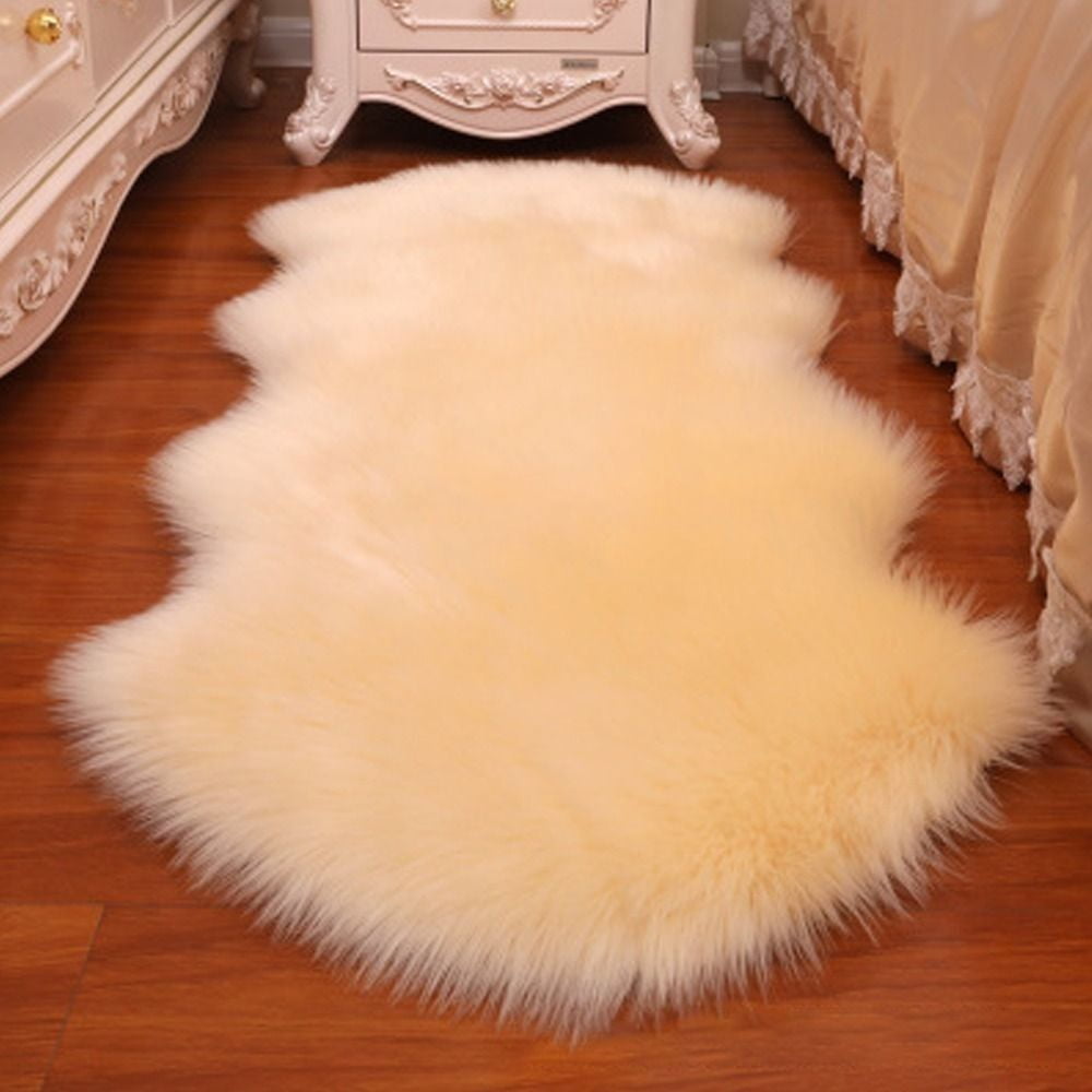 Artificial Sheepskin Long Hair Carpet Floor Wool Fluffy Soft Mat Soft ...