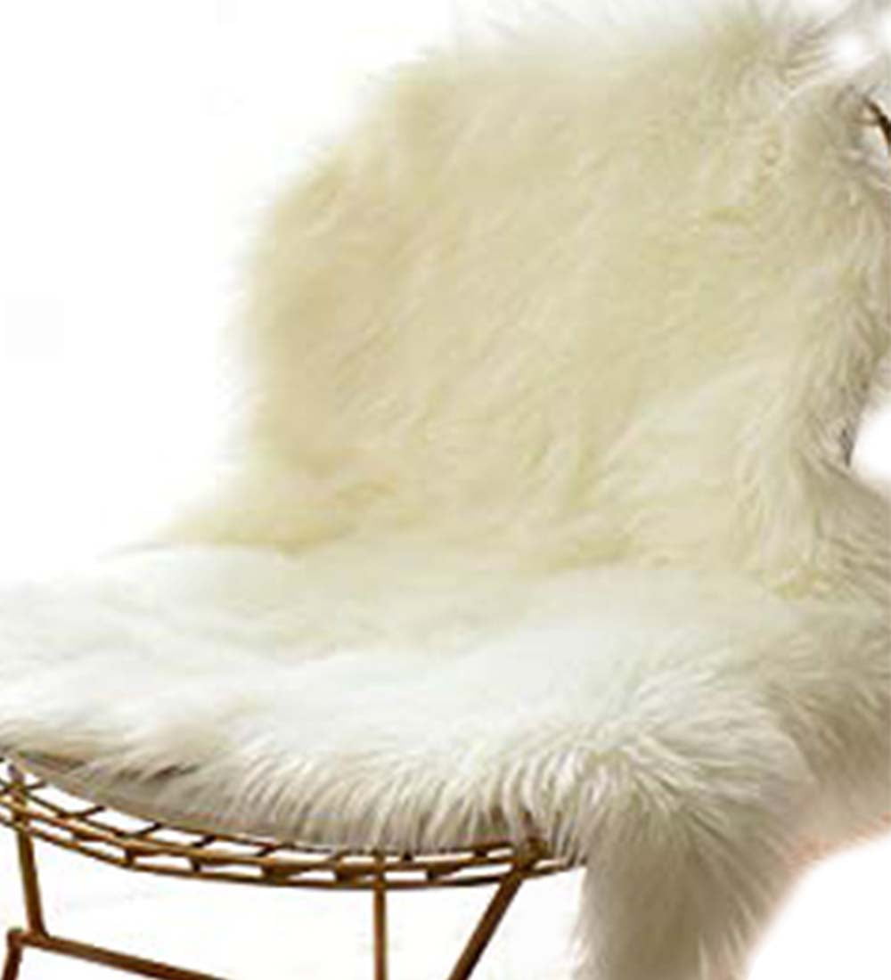 Artificial Sheepskin Rug, Generous Size, Machine Washable, Soft Ivory ...