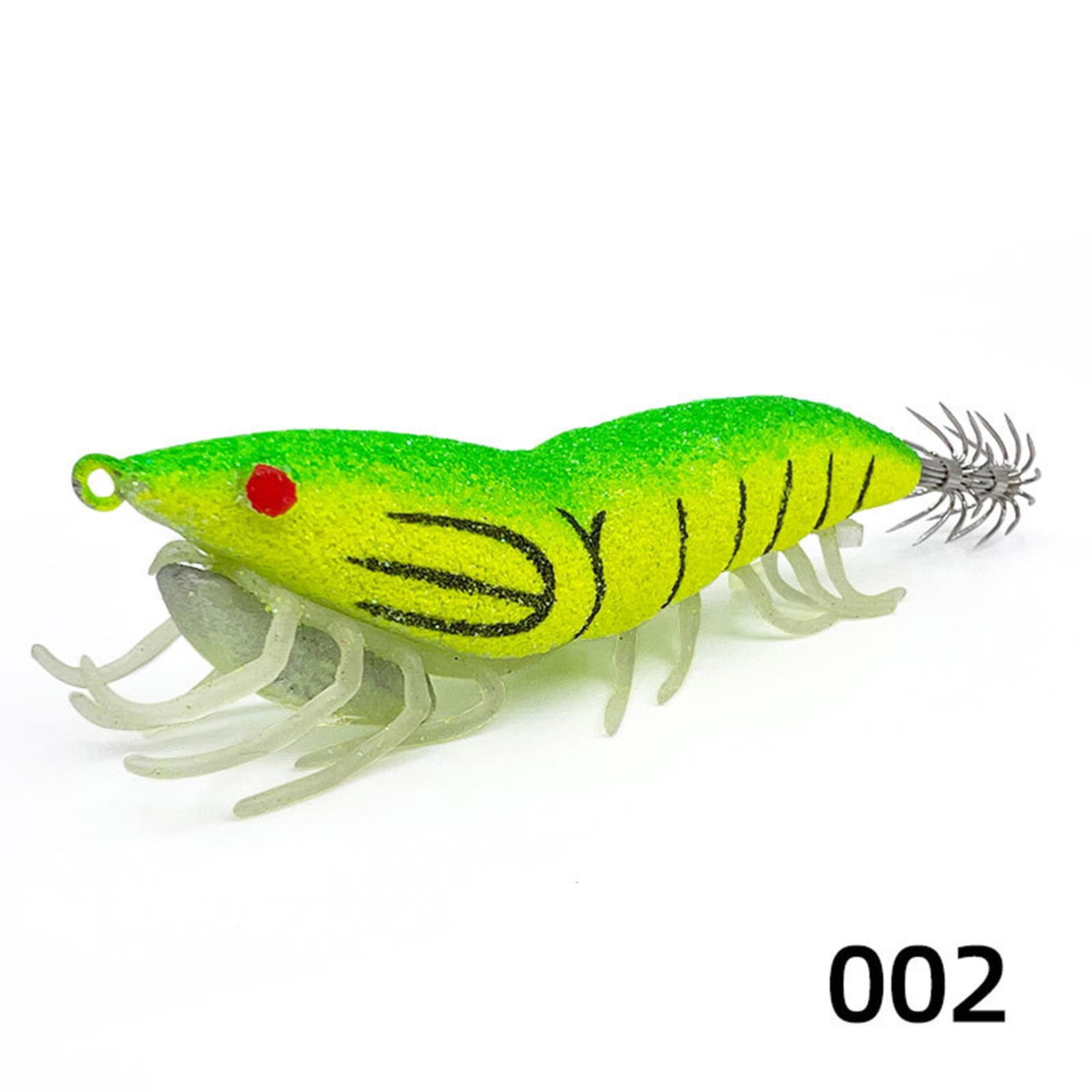 Artificial Shrimp With Rings Bead Cuttlefish Hook Glow Squid Jigs Glow ...