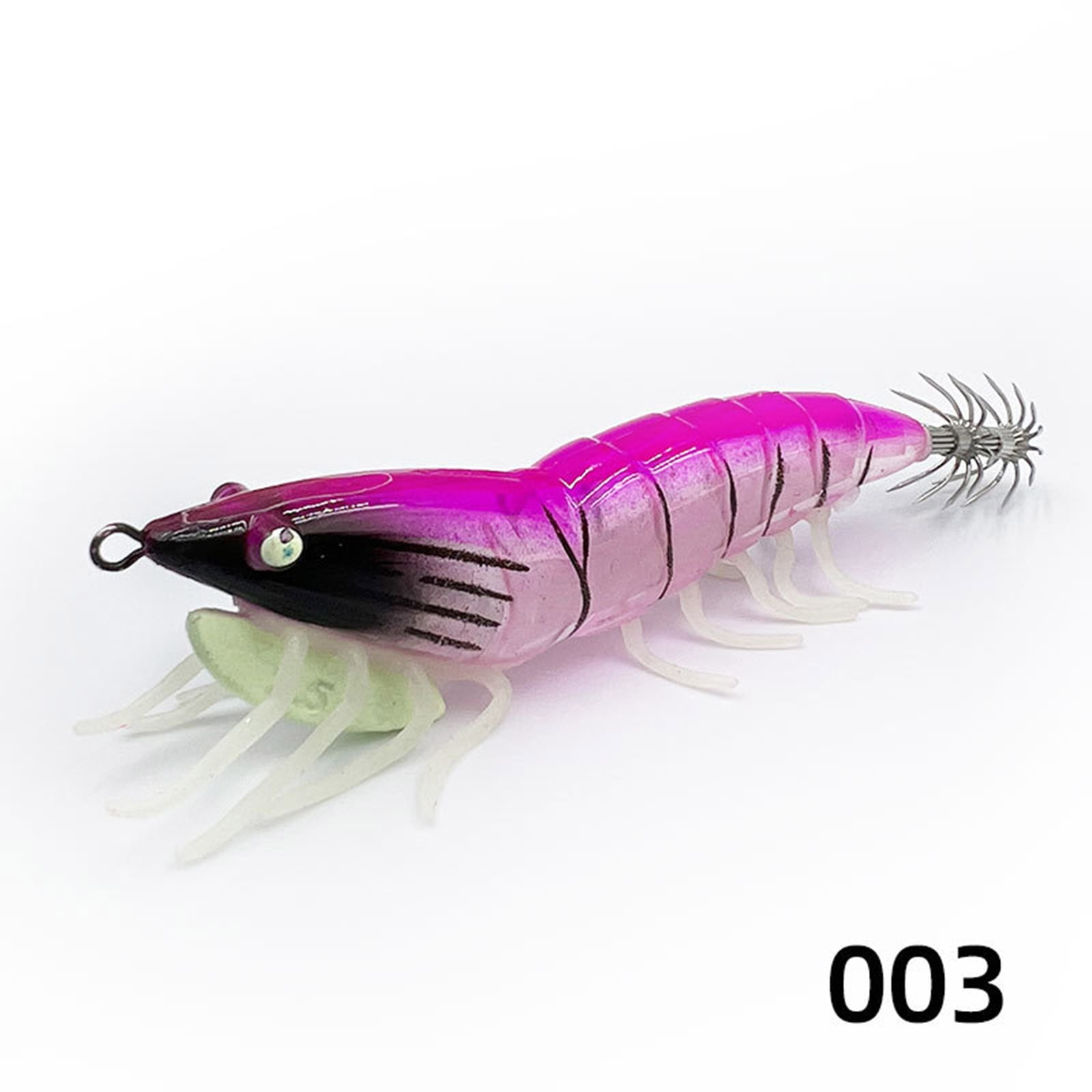 Artificial Shrimp With Rings Bead Cuttlefish Hook Glow Squid Jigs Glow ...