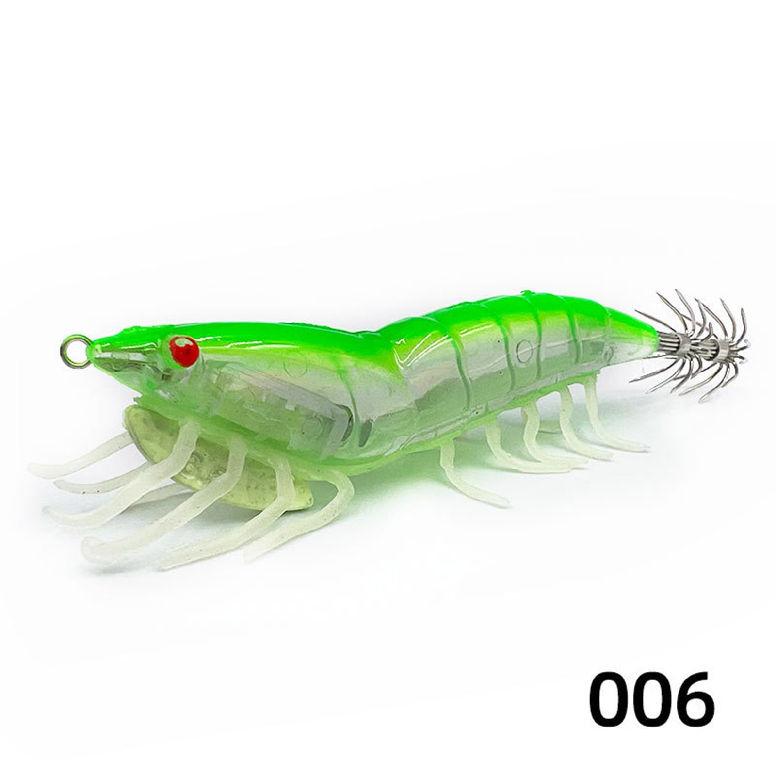 Artificial Shrimp With Rings Bead Cuttlefish Hook Glow Squid Jigs Glow ...