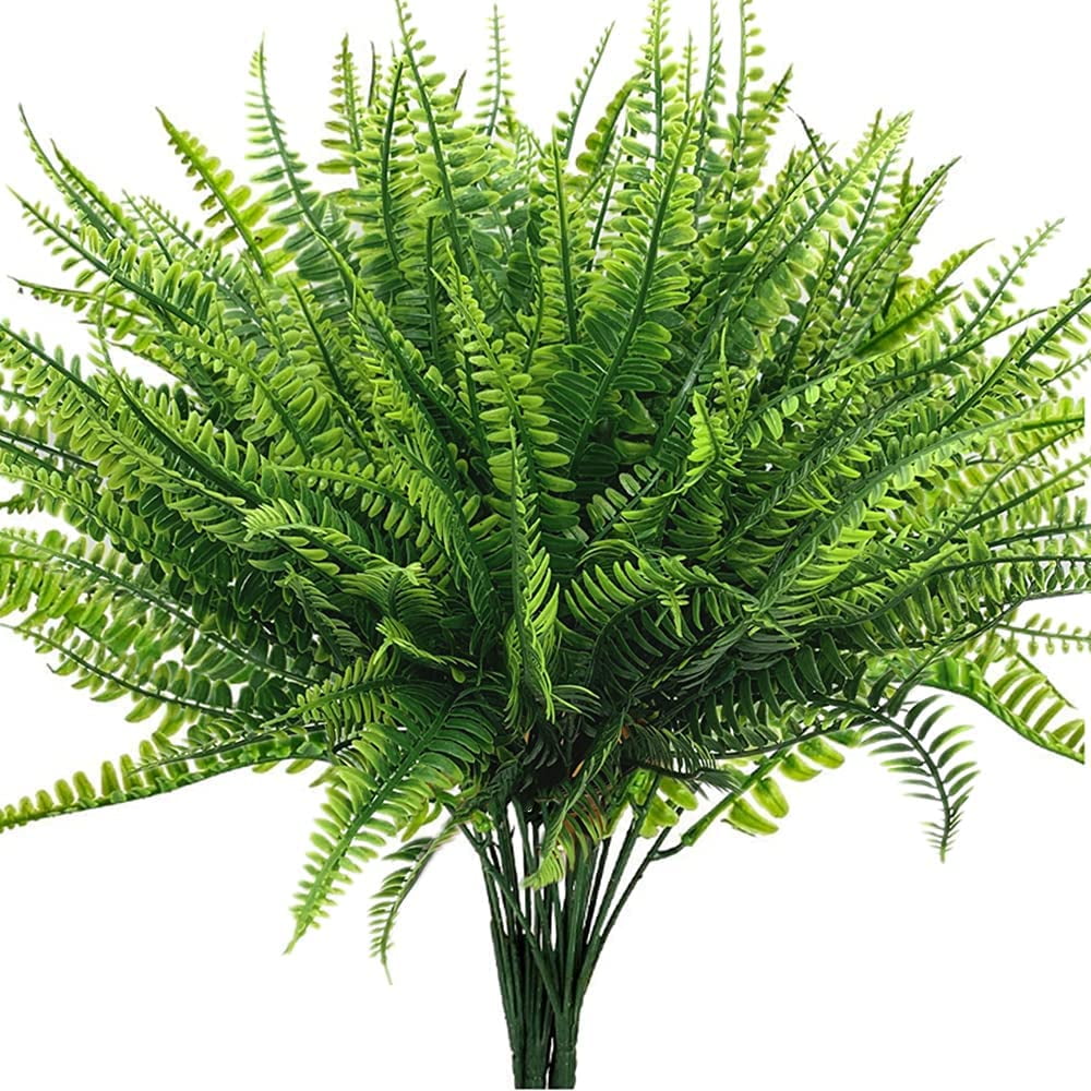 Artificial Shrubs 6PCS Artificial Boston Fern Plants Greenery Bushes ...